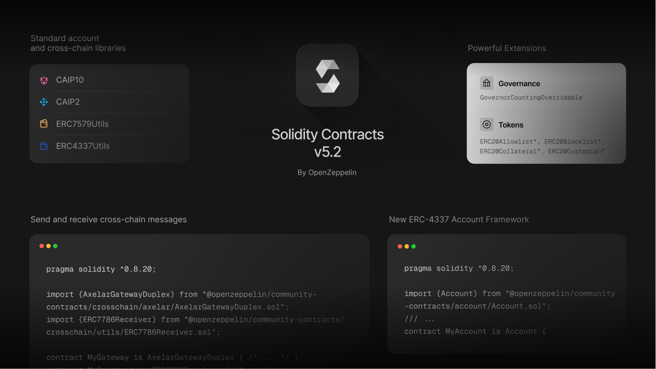 Introducing OpenZeppelin Contracts v5.2 and OpenZeppelin Community Contracts